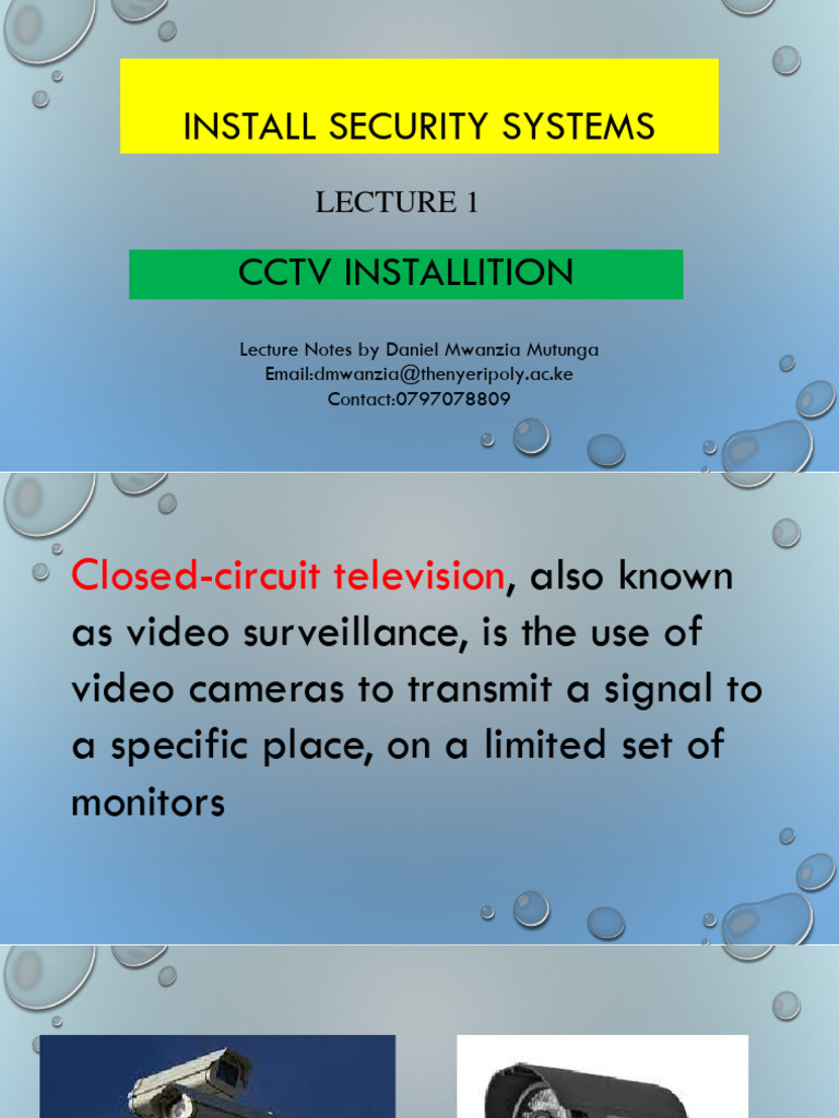 CCTV Notes | PDF | Closed Circuit Television | Digital Video Recorder