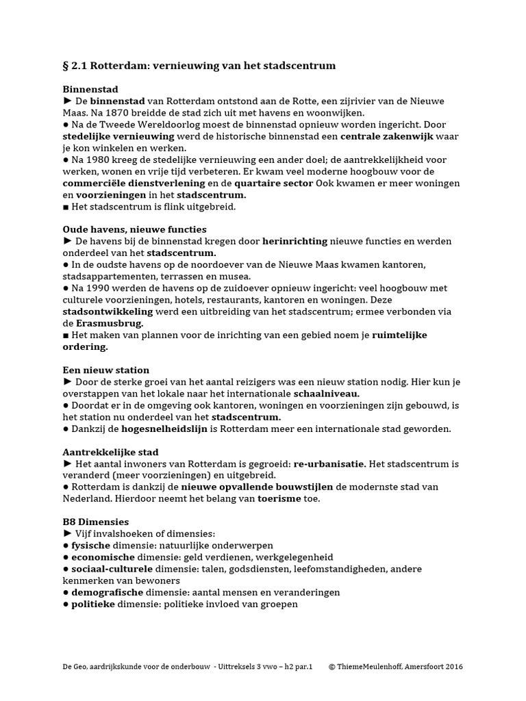 Ak Samenvatting H2 Par. 1 VWO 3 | PDF