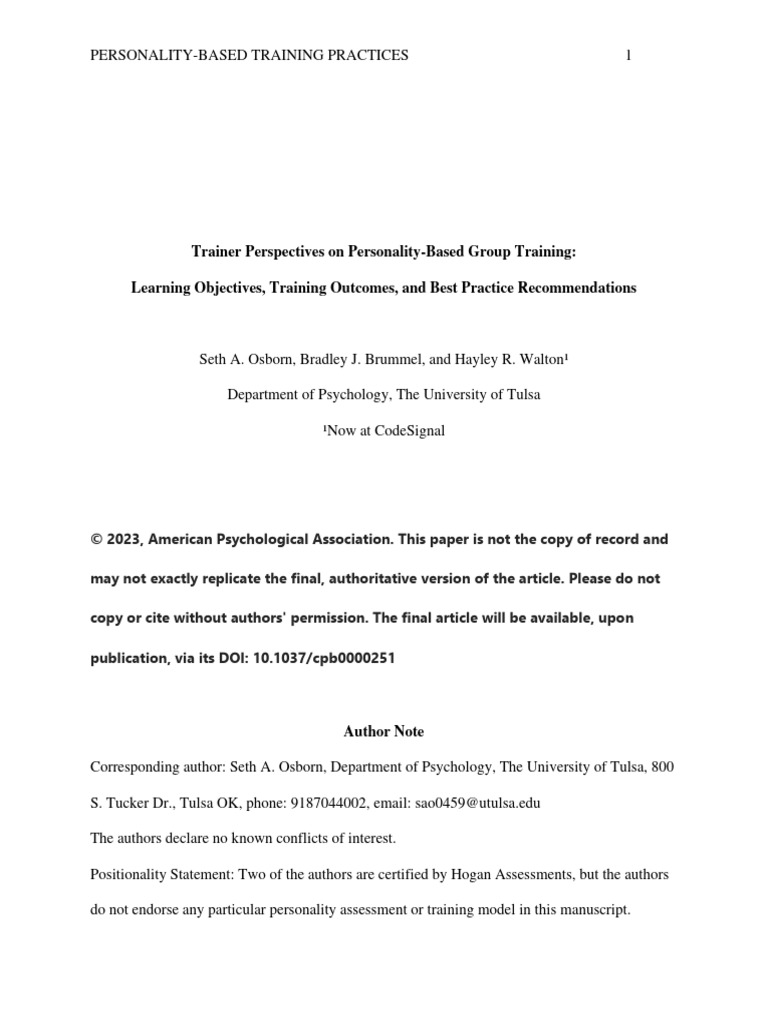 Osborn Et Al. (2023) Preprint | PDF | Learning | Facilitator