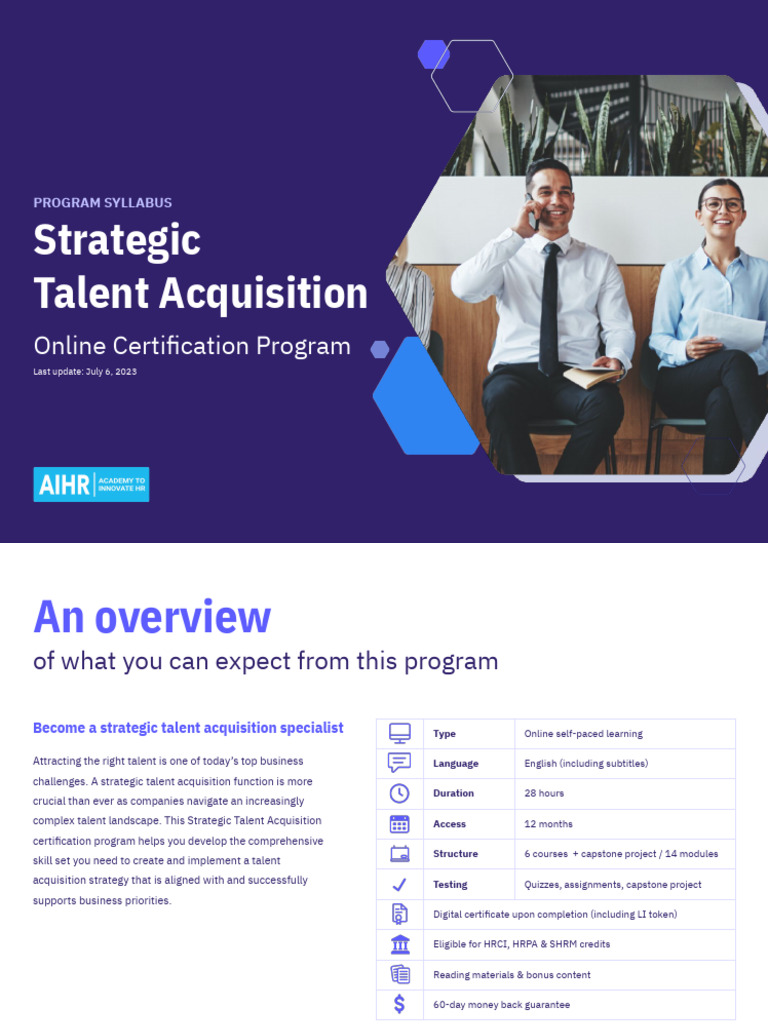 Talent Acquisition Certificate Program-Syllabus-AIHR | PDF ...