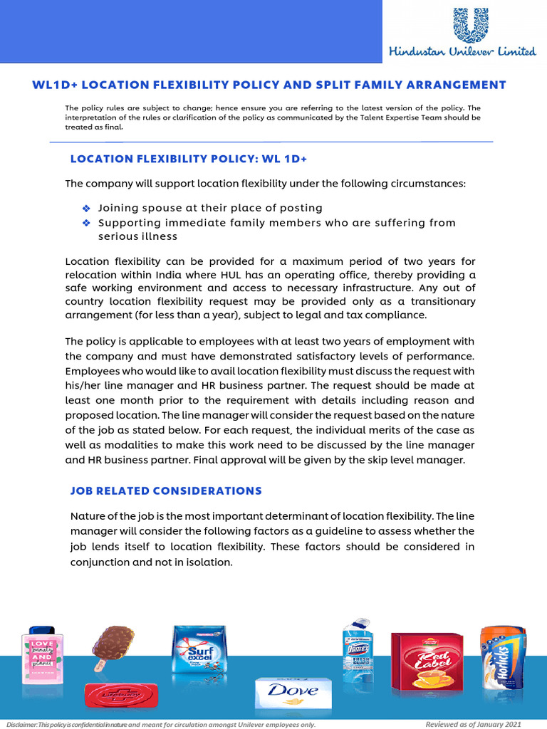 WL1D Location Flexibility Policy and Split Family Arrangement xVNsVY ...