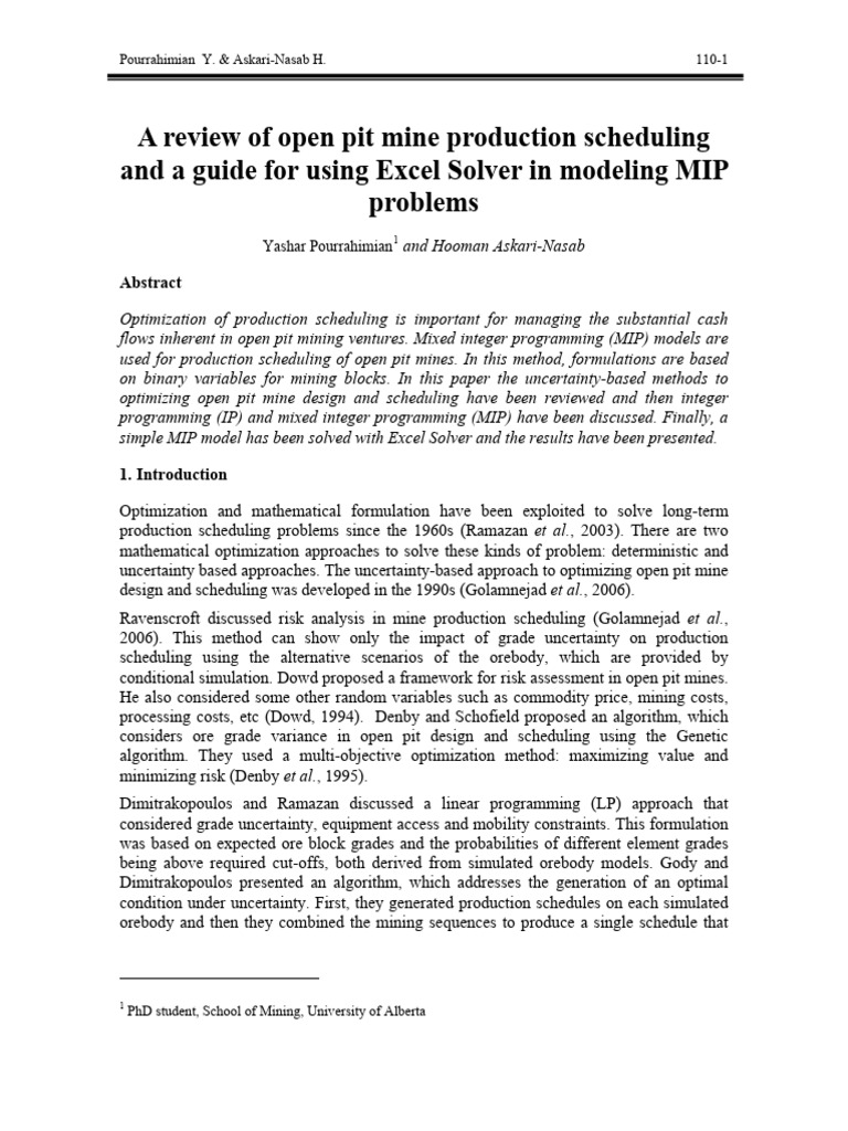 110 - Yashar - MIP With Excel Solver | PDF | Linear Programming ...