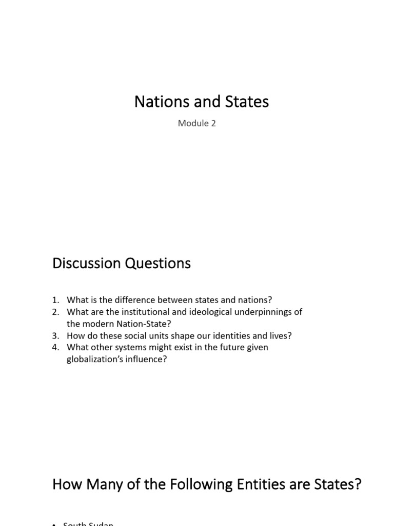 Module 2 States and Nations | PDF | State (Polity) | Nation
