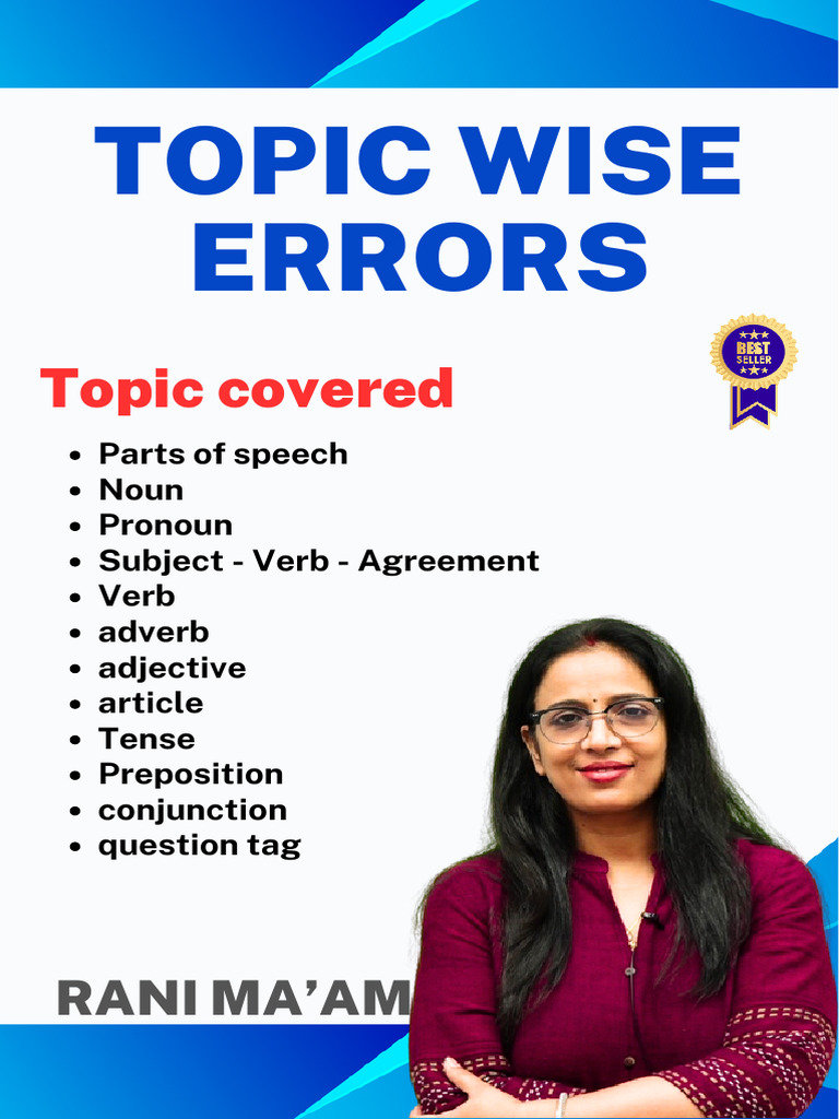 Topic Wise Errors | PDF | Verb | Adjective