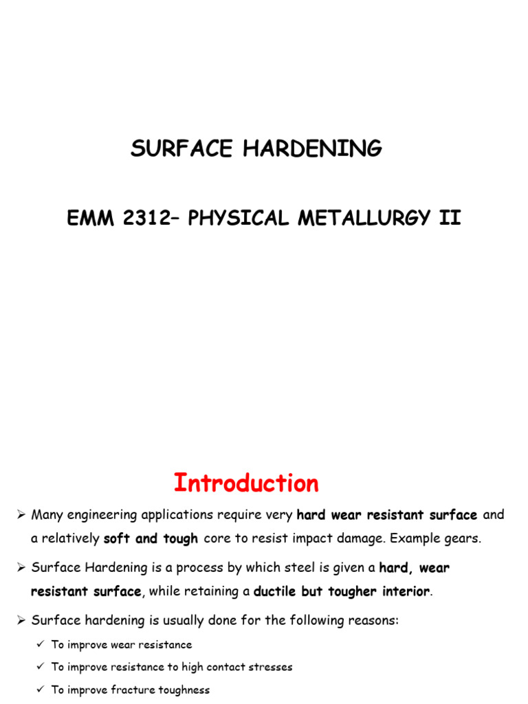 EMM2312 - Surface Hardening | PDF | Steel | Applied And Interdisciplinary Physics