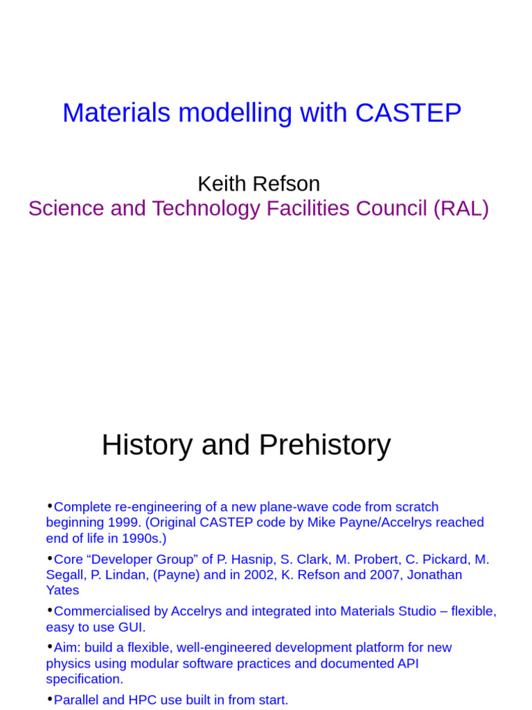 Castep 2 | PDF | Density Functional Theory | Physical Chemistry