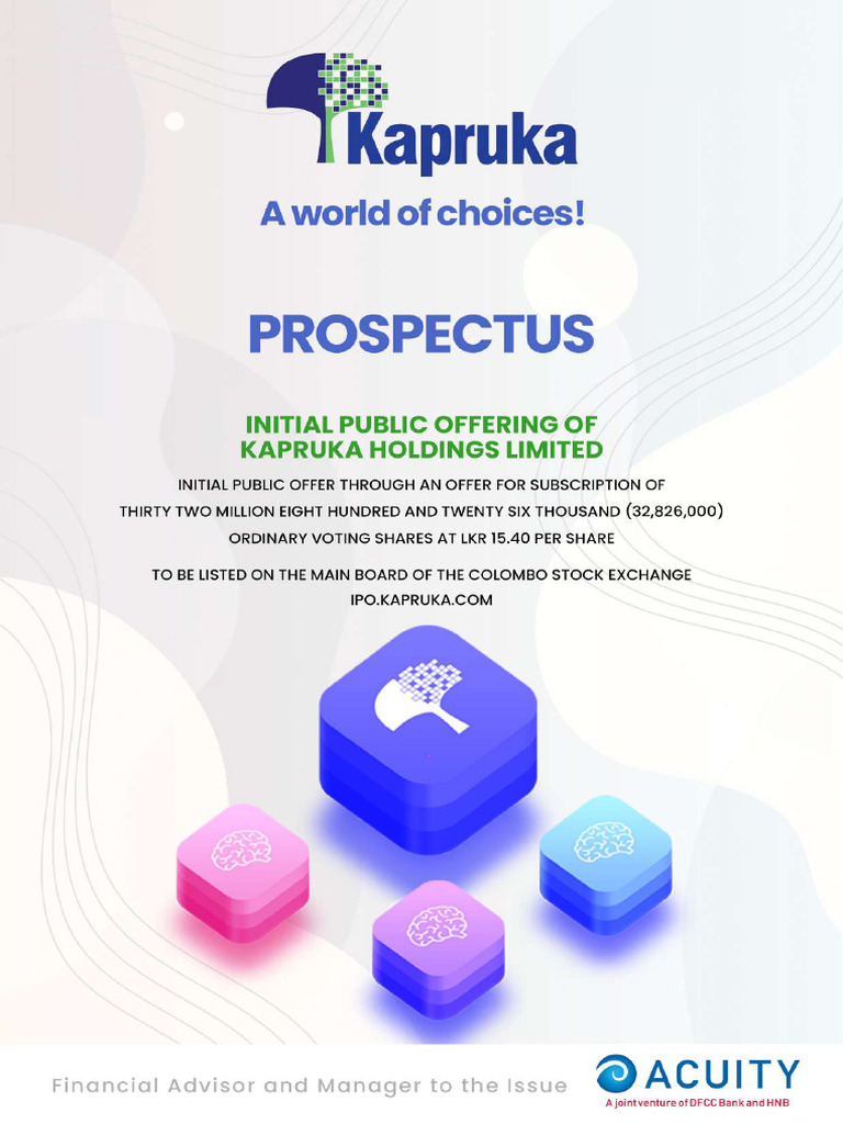 Kapruka Holdings IPO Prospectus 2021 | PDF | E Commerce | Initial ...