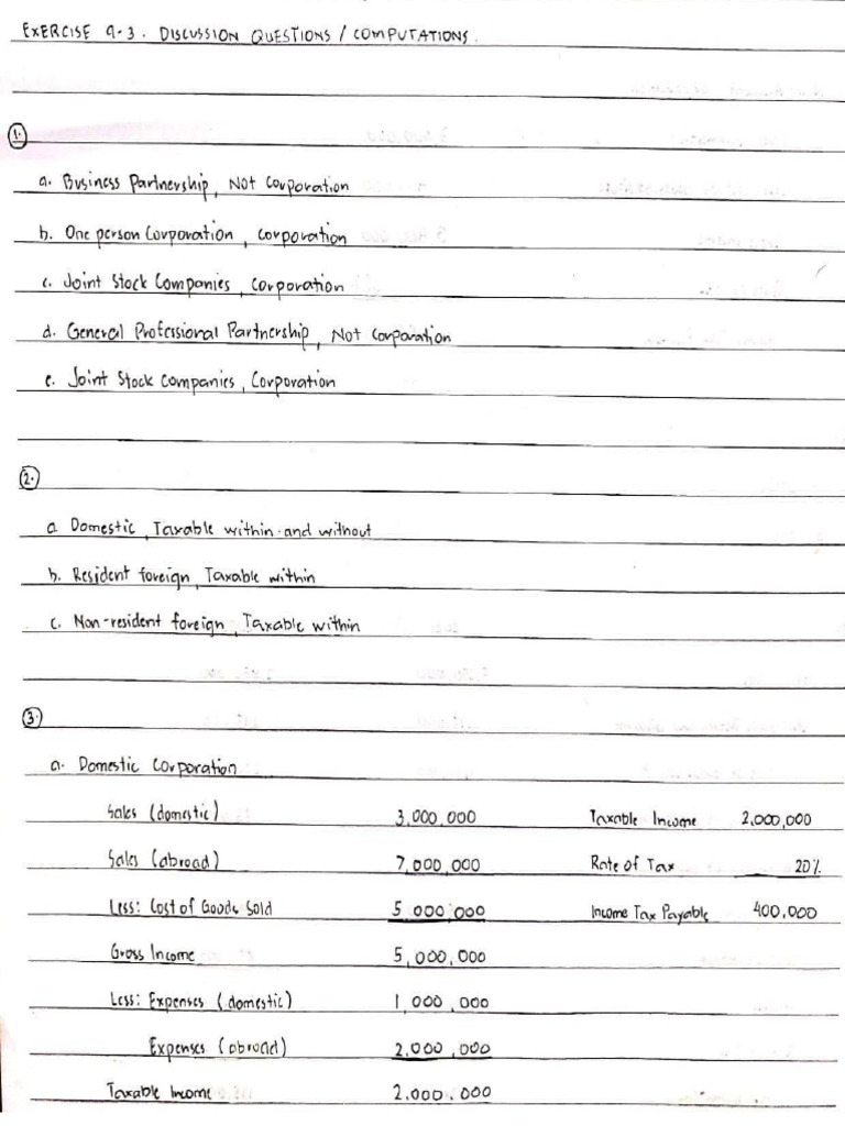 (INCOME TAXATION) Assignment 1 FINALS | PDF