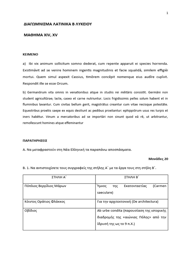ΛΑΤΙΝΙΚΑ Δ Β23 | PDF