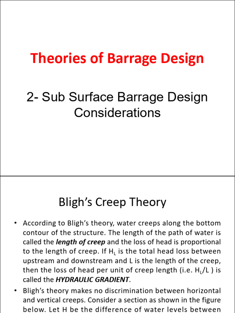Barrage Design - Subsurface | Download Free PDF | Soil Mechanics | Force