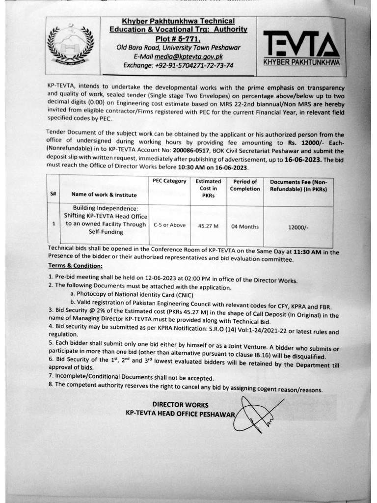 Shifting Kptevta Building | PDF