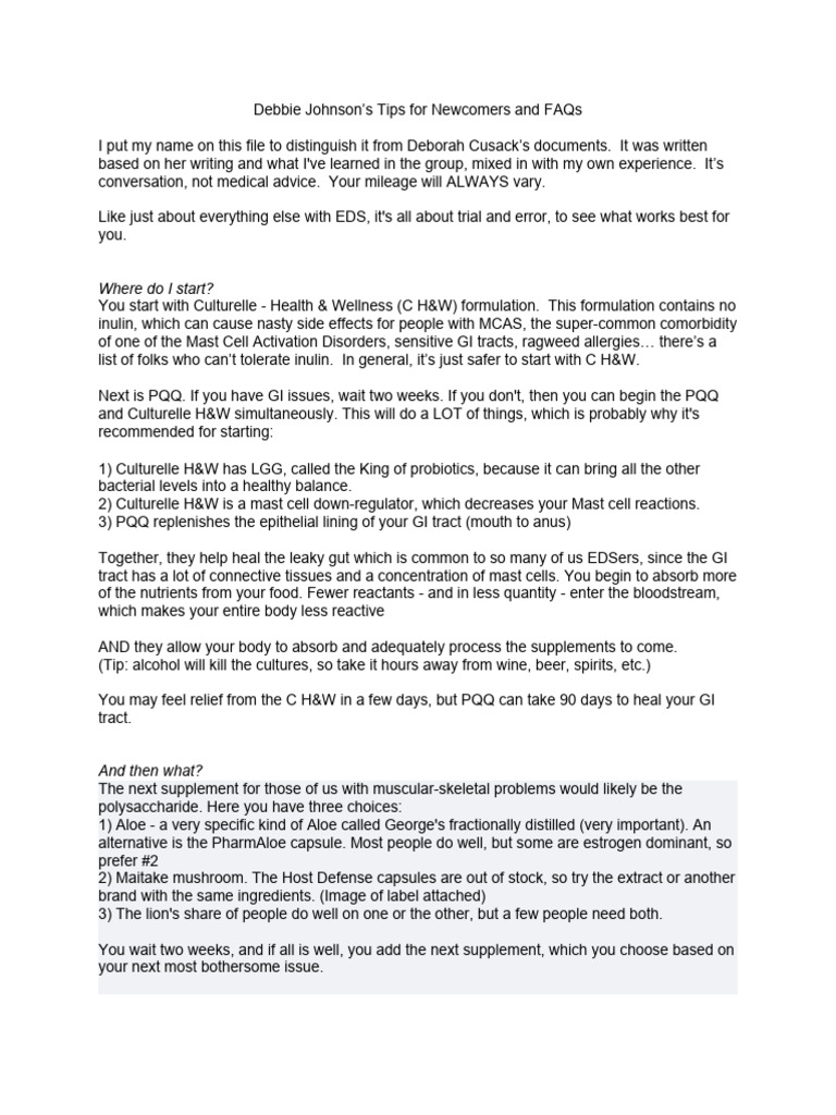Debbie Johnsons FAQ and Tips For Newcomers | PDF | Cell (Biology) | Dose (Biochemistry)