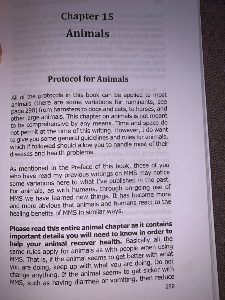 Updated Animal Protocol From Jim Humble's Health Recovery Guide Book ...