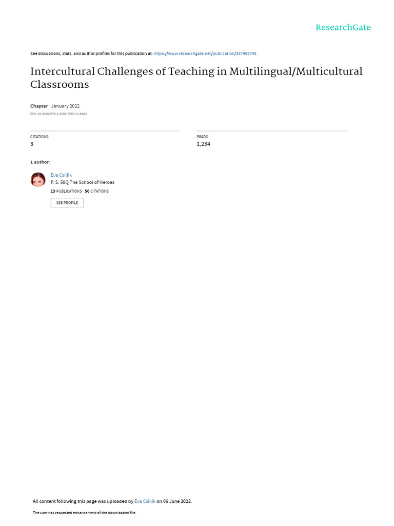 PublishedIntercultural Challenges of Teaching in Multilingual ...