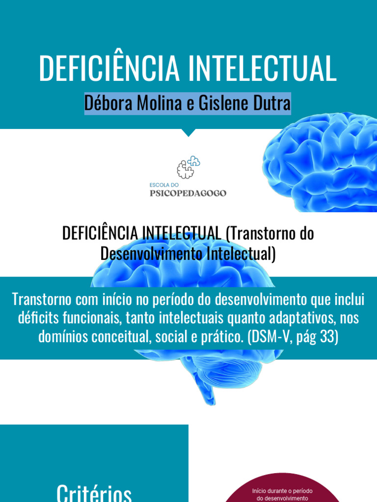 Deficiência Intelectual | PDF | Deficiência intelectual | Distúrbio mental