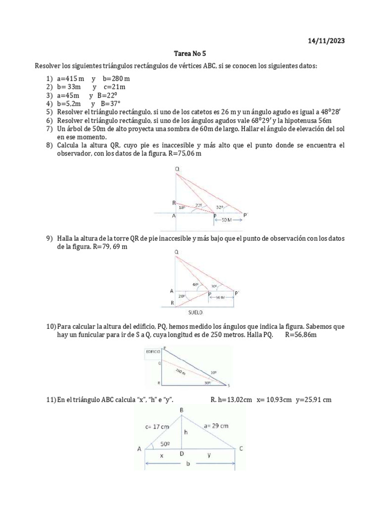 Triangulos Rectangulos | Descargar gratis PDF | Triángulo | Geometría del plano euclidiano