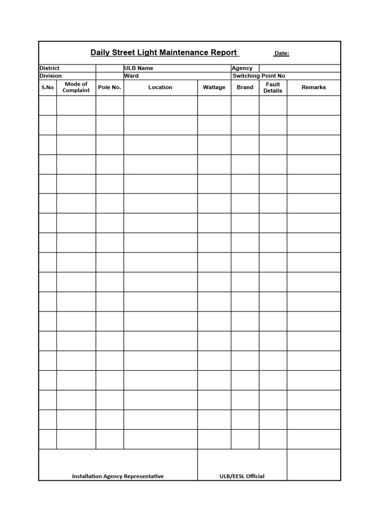 Maintenance Report Format | PDF