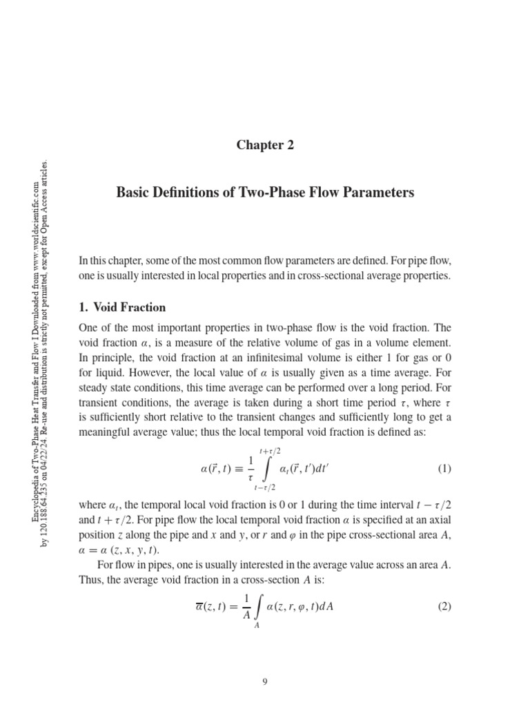 2015 Basic Definitions of Two Phase Flow Parameters2 | PDF | Density | Porosity