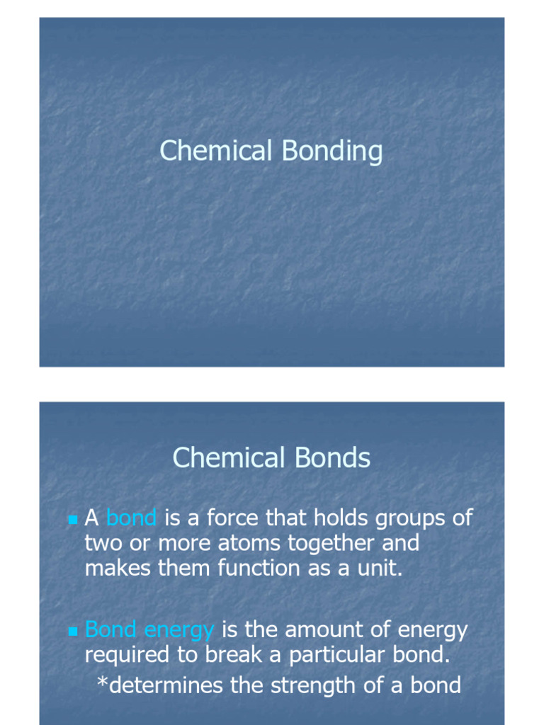 Chemical Bonding Presentation | PDF | Chemical Bond | Chemical Polarity