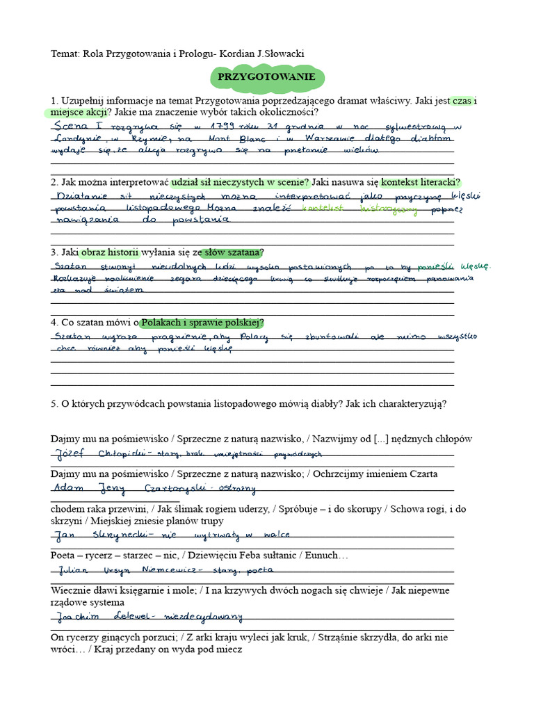 2 - Rola Przygotowania I Prologu - Kordian | PDF