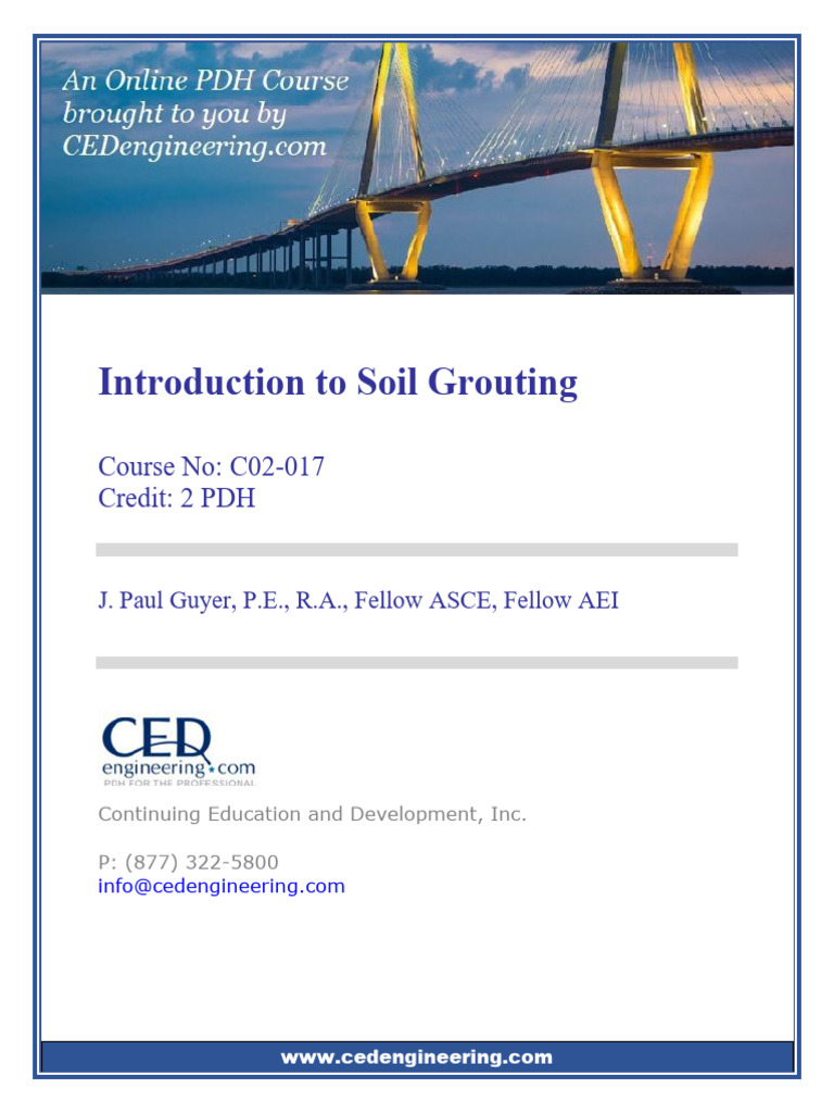 C02-017 - An Introduction To Soil Grouting - US | PDF | Clay | Concrete
