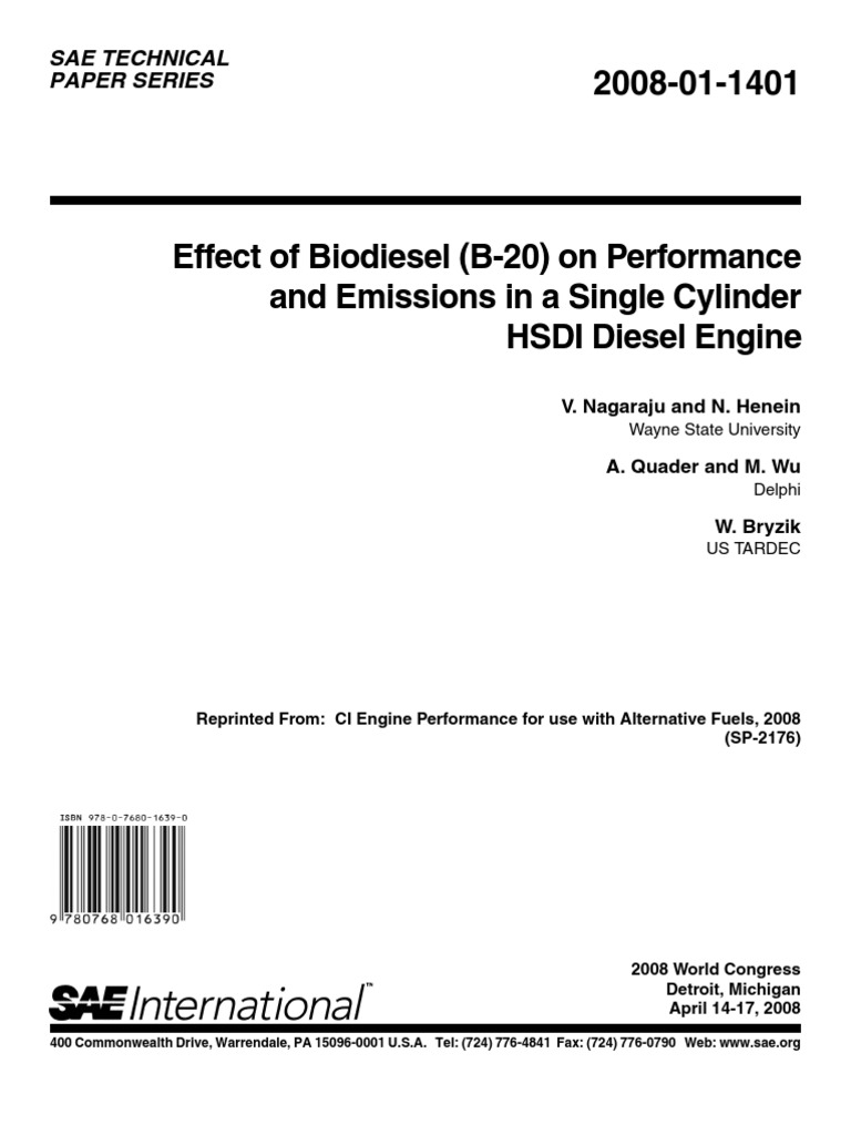 Sae Technical Paper Series: V. Nagaraju and N. Henein | PDF ...