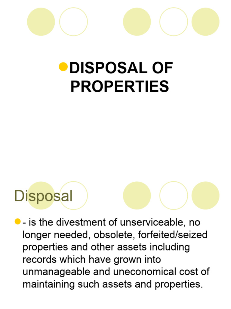 Disposal of Unserviceable Properties | PDF