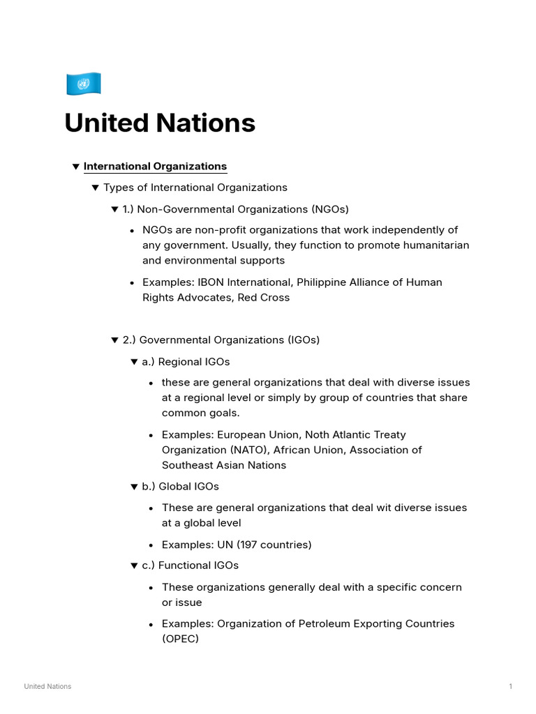 Overview of the United Nations Structure | PDF | United Nations ...