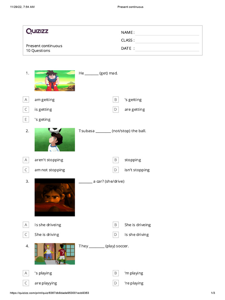 Grade 5 Unit 4-Present Continuous 3 | PDF | Syntax | Linguistic Typology