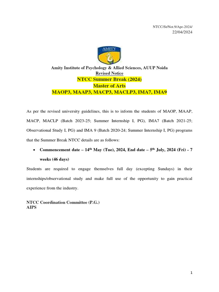 Not9-REVISED NTCC Summer Brk-2024 | PDF | Art