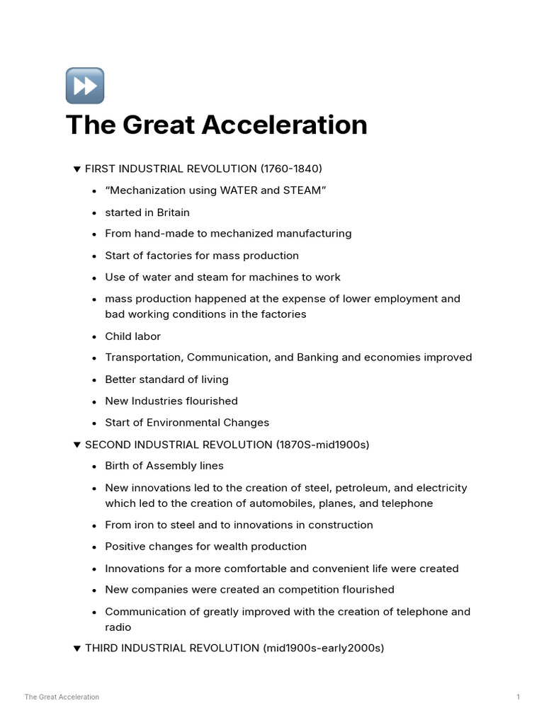 The Great Acceleration | PDF | Automation | Industrial Revolution