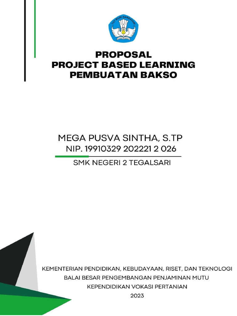 Mega Pusva Sintha, S.TP - Proposal Implementasi PJBL Di Sekolah. | PDF