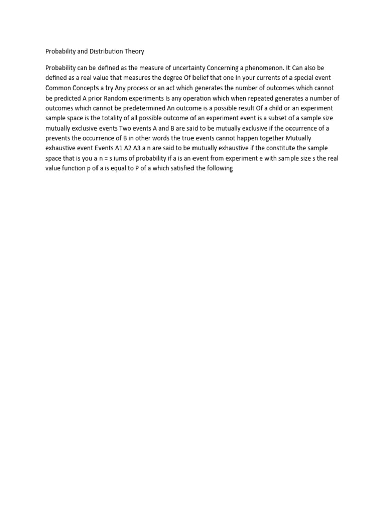 Probability and Distribution Theory | PDF | Self-Improvement | Wellness