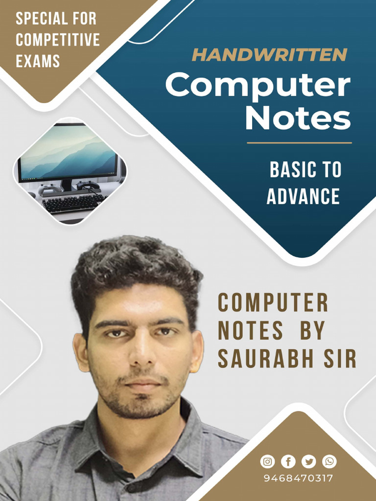 Premium Computer Notes by Saurabh Yadav Sir | PDF