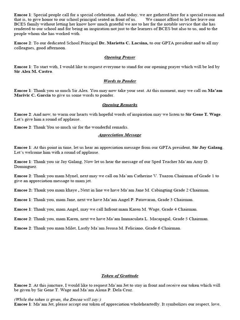 FAREWELL - SCRIPT | PDF