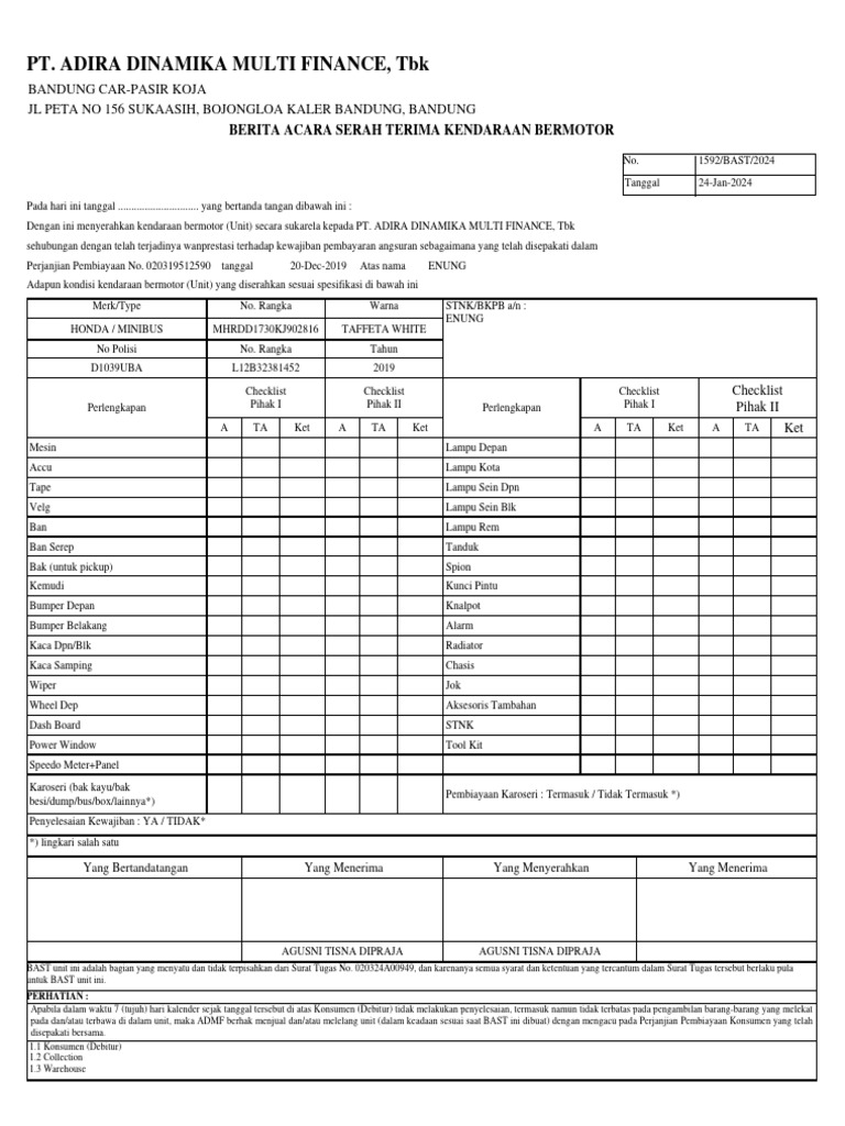 CetakBastMobil - PDF ENUNG | PDF
