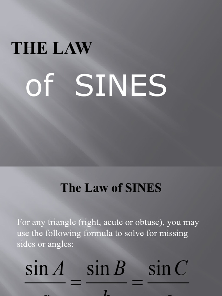 Lesson On The Law of Sines | Download Free PDF | Triangle | Trigonometric Functions