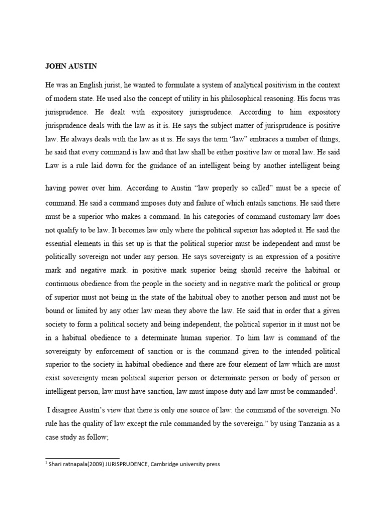 John Austin | PDF | Sovereignty | Jurisprudence