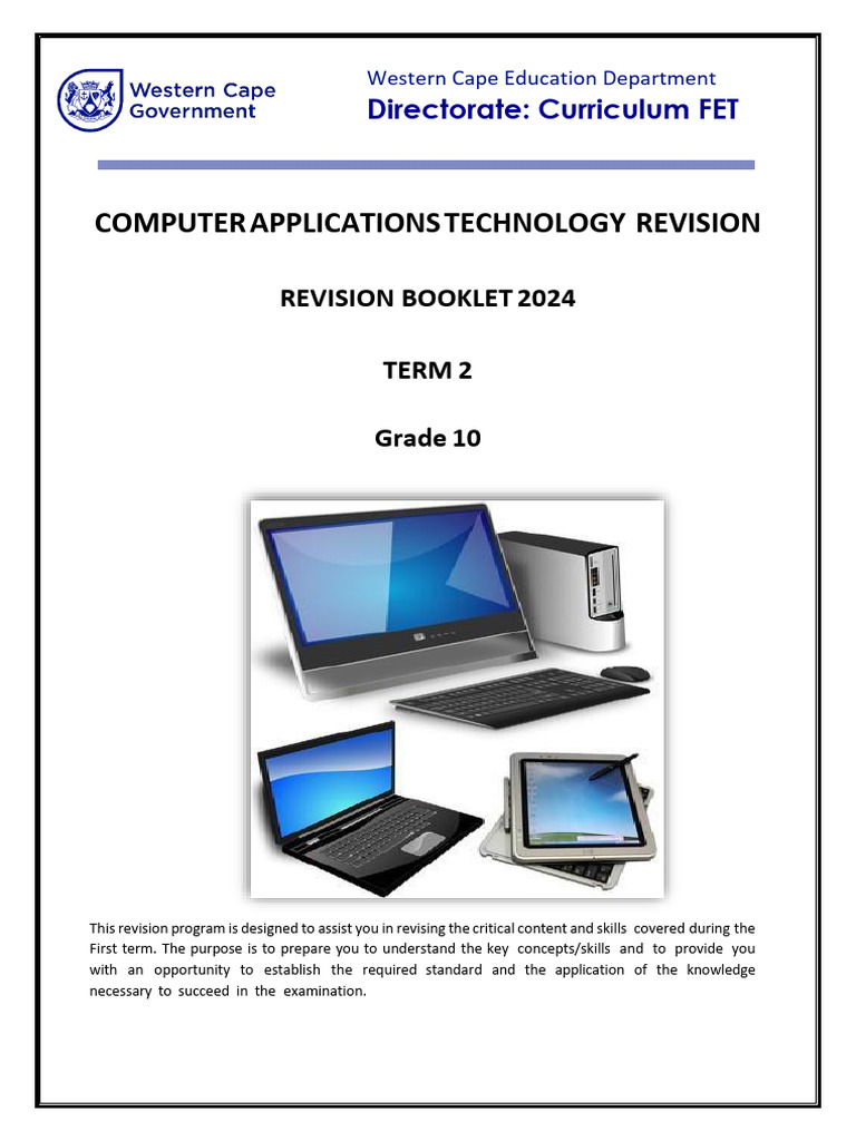 CAT Grade 10 Revisionpackage Term 2 2024 | PDF | Image Scanner | Operating System