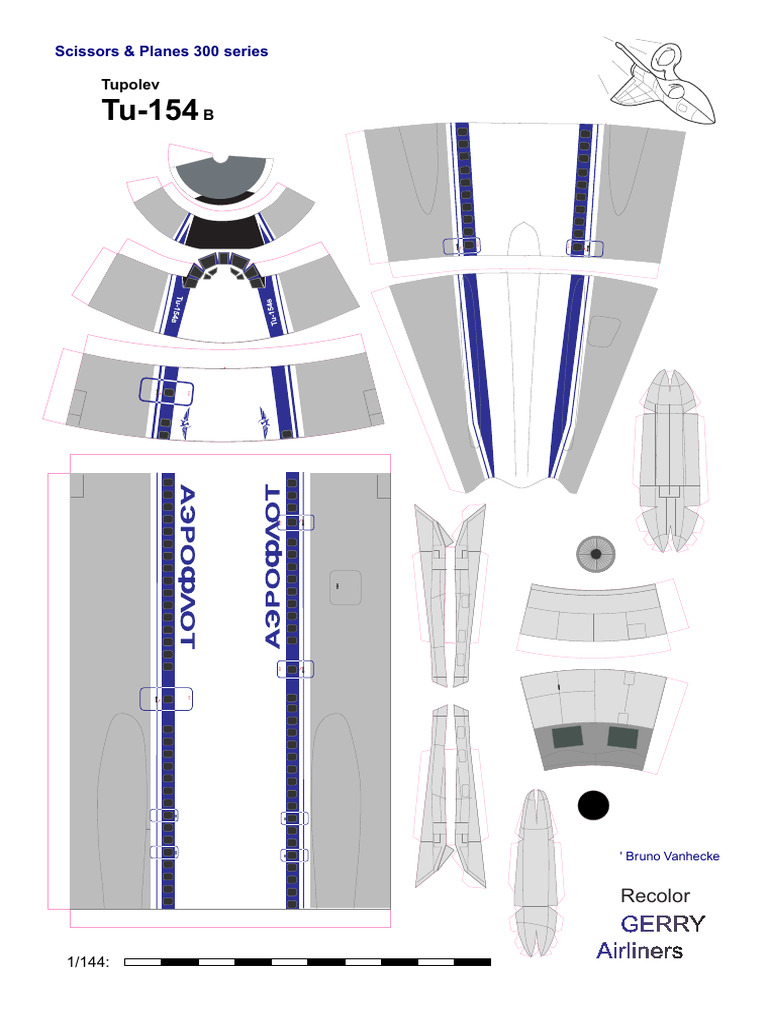 Tupolev Tu-154 Aeroflot 1-144 | PDF