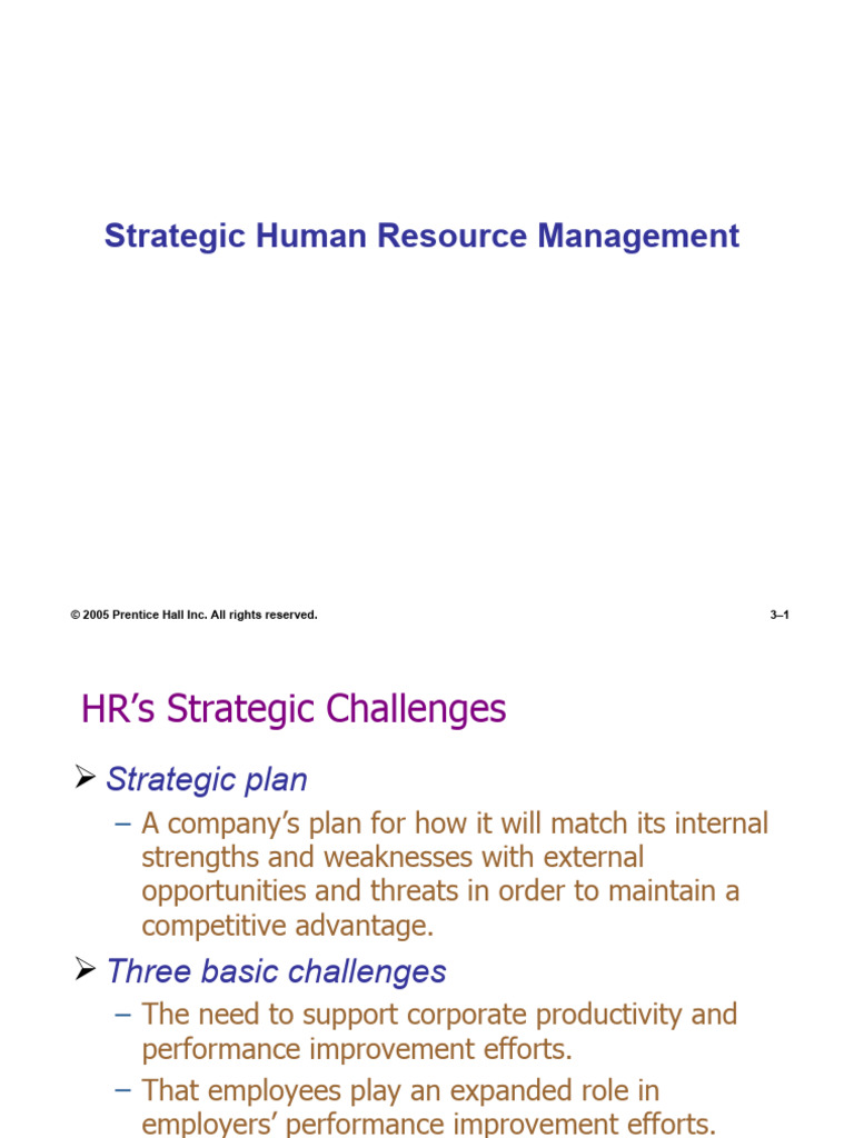 Strategic HRM | PDF | Strategic Management | Swot Analysis