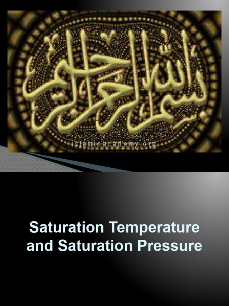 Saturation Temp & Pressure Explained | PDF