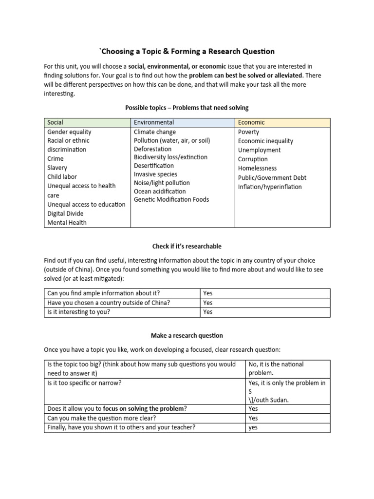 1 Forming A Research Question | PDF | Poverty | Poverty & Homelessness