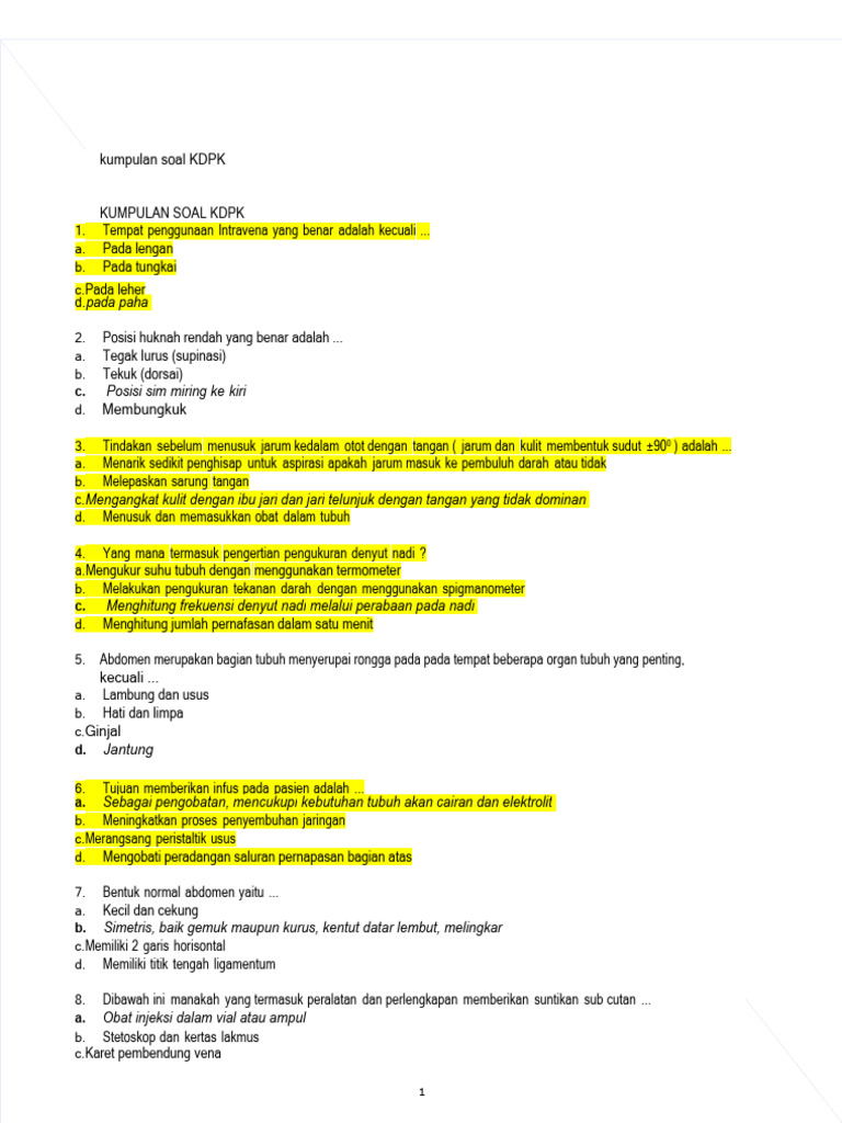 PDF Kumpulan Soal KDPK - Compress | PDF