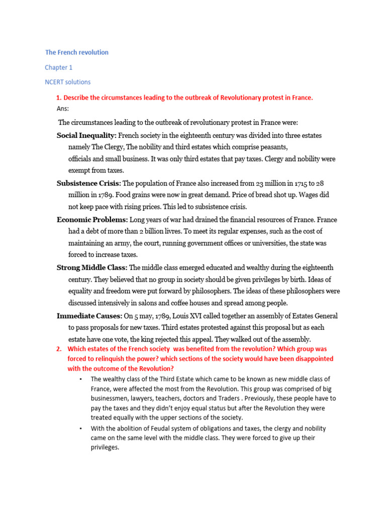 751-C-10160-751-C-8038-French Revolution Ncert Solutions-2 | PDF ...