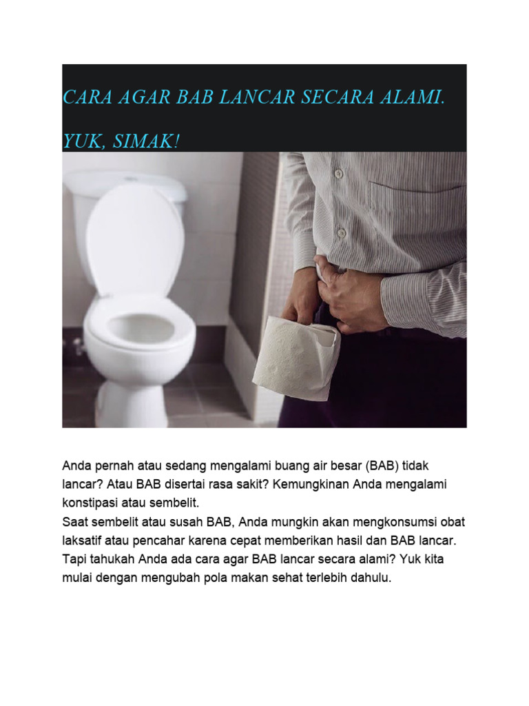 Tips Berak Sehat | PDF | Kesehatan Holistik