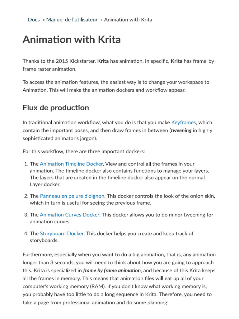 Animation With Krita - Documentation Krita Manual 5.2 | PDF