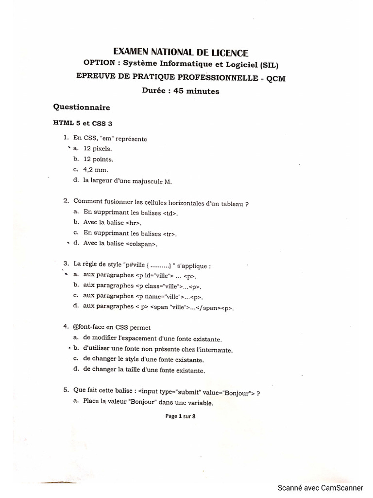 Pratique Pro - QCM | PDF