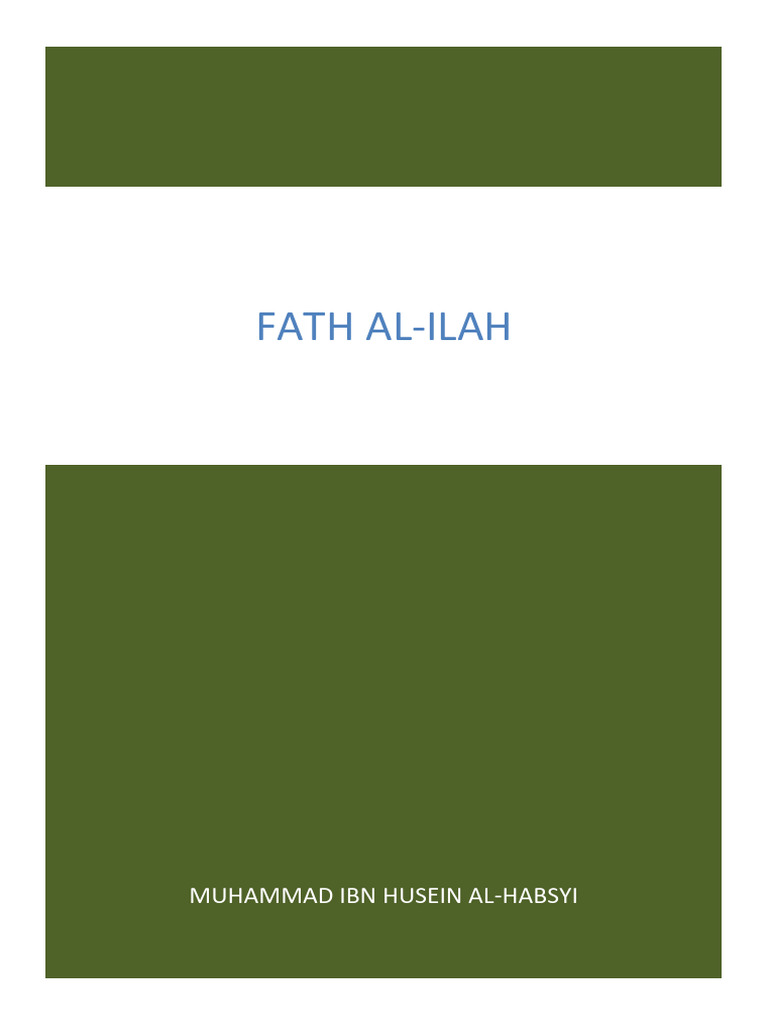 Fath Al Ilah Muhammad Ibn Husein Al Habsyi in Indonesian PDF | PDF
