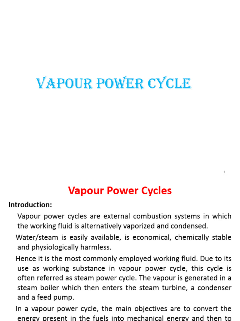 Vapour Power Cycle | PDF | Steam | Cogeneration